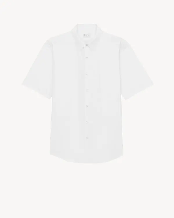 Saint Laurent Cassandre Shirt In Cotton Poplin