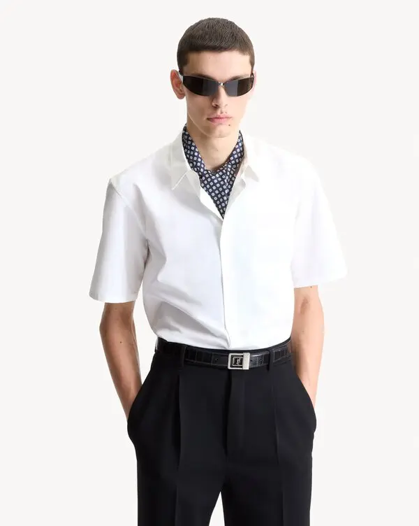 Saint Laurent Cassandre Shirt In Cotton Poplin