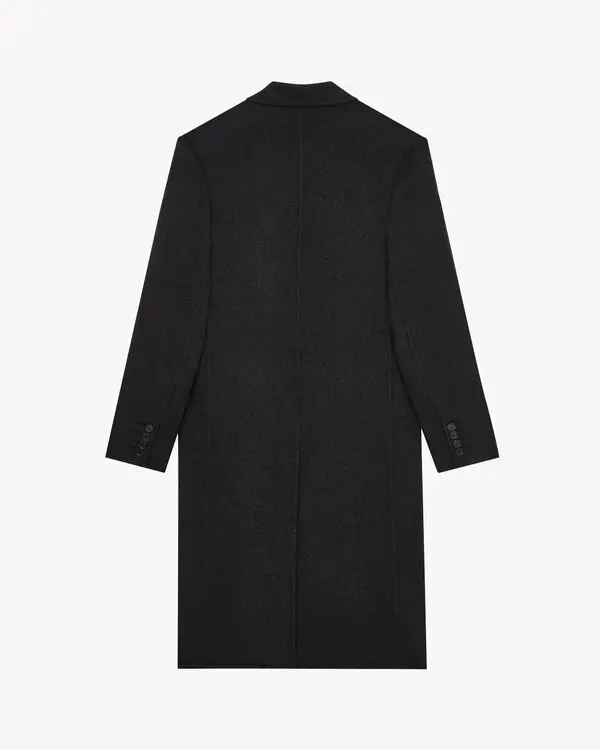 Saint Laurent Coat In Double-face Wool And Cashmere Felt