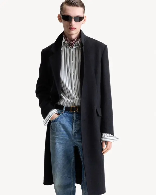 Saint Laurent Double-face Wool And Cashmere Felt Coat