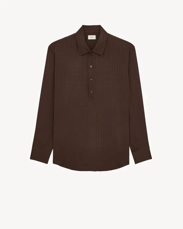 Saint Laurent Shirt In Diamond Silk Jacquard