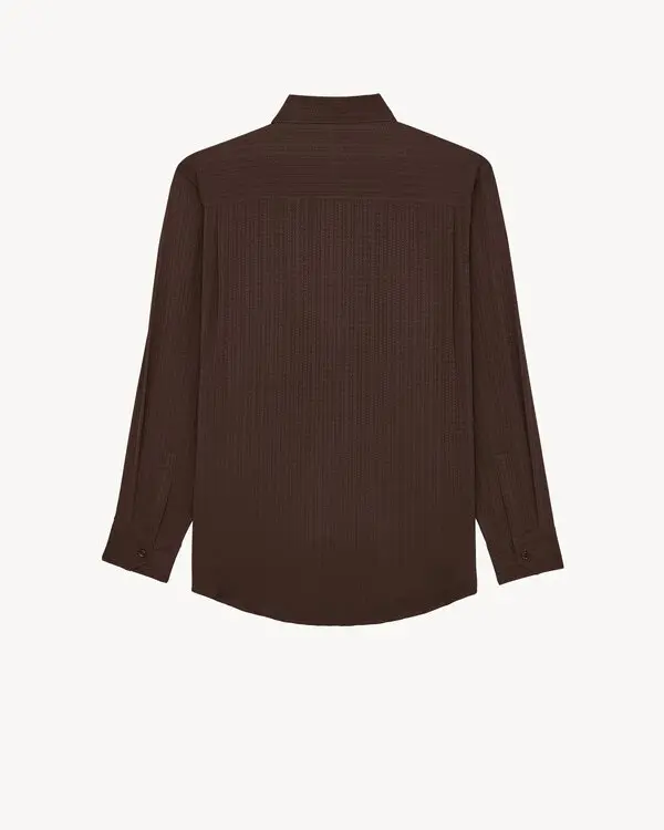 Saint Laurent Shirt In Diamond Silk Jacquard