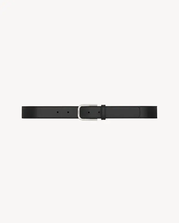 Saint Laurent Minimal Belt In Smooth Leather - Black