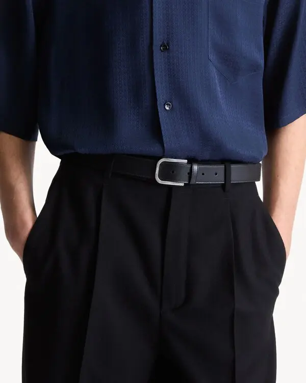 Saint Laurent Minimal Belt In Smooth Leather