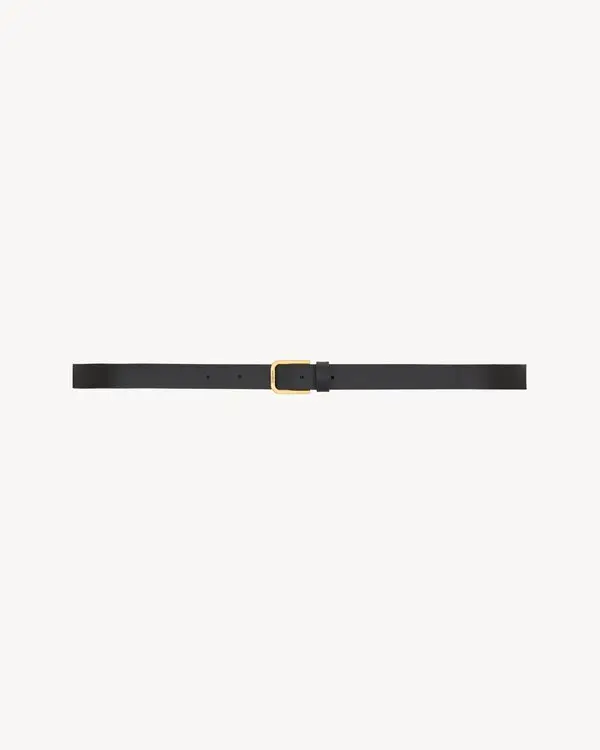 Saint Laurent Minimal Thin Rubber Belt - Black