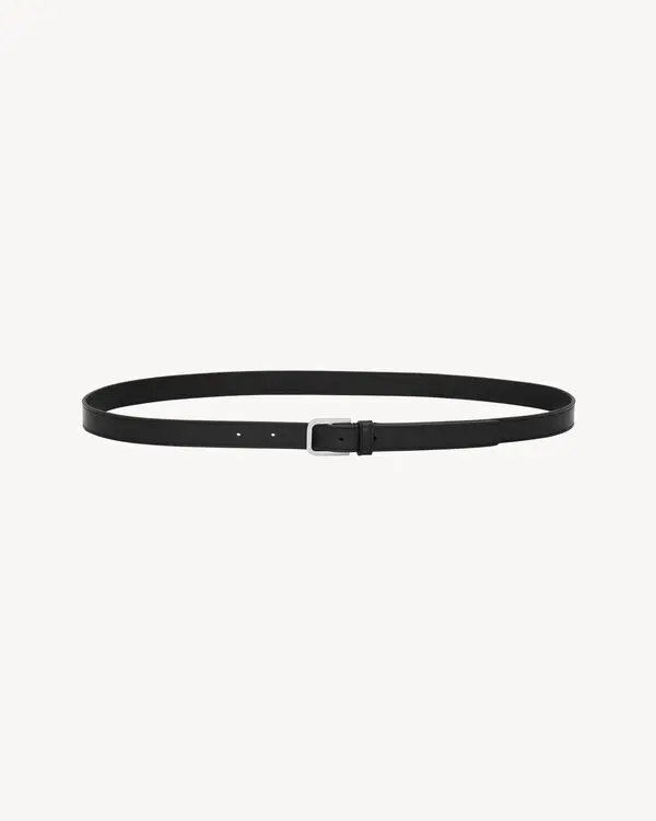 Saint Laurent Minimal Thin Belt In Smooth Leather