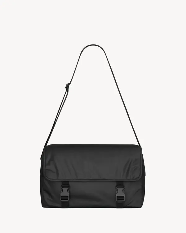 Saint Laurent Messenger Bag In Nylon - Black