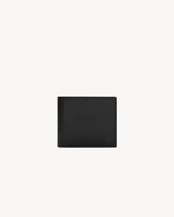 Saint Laurent Cassandre Shadow East/west Wallet In Patent Leather - Black