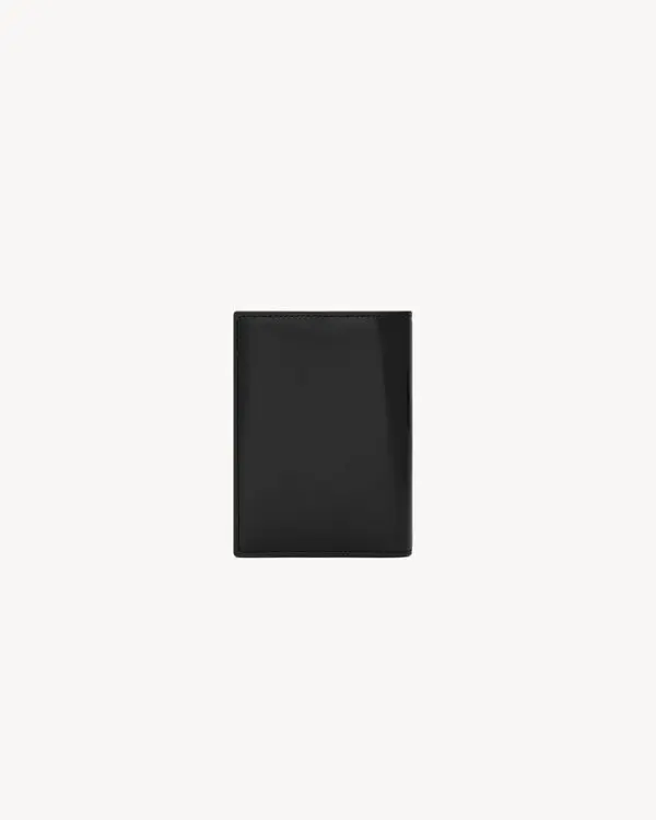 Saint Laurent Cassandre Shadow Credit Card Wallet In Patent Leather