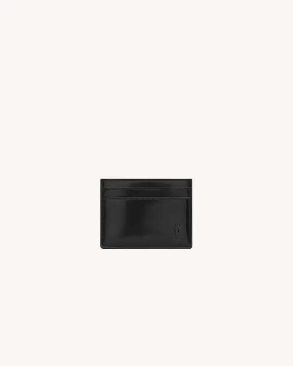 Saint Laurent Cassandre Shadow Card Case In Patent Leather