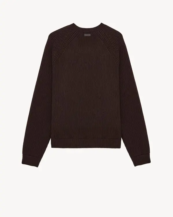 Saint Laurent Sweater In Rib-knit Cashmere