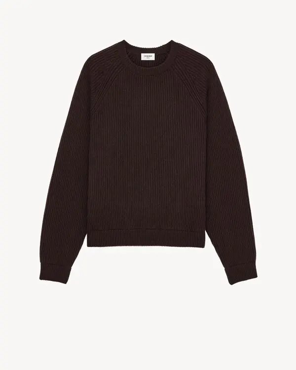 Saint Laurent Rib-knit Cashmere Sweater - Ebene