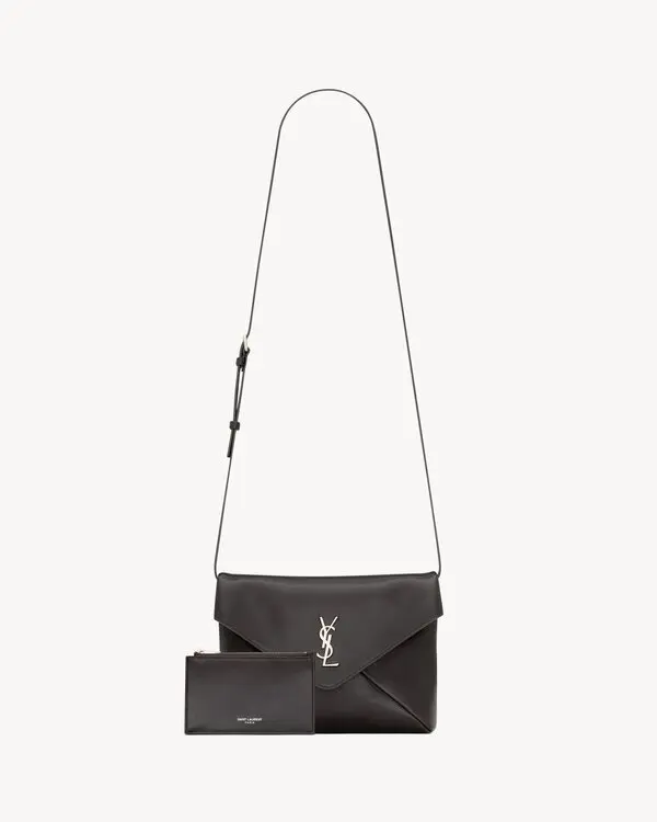 Saint Laurent Cassandre Envelope Messenger In Leather