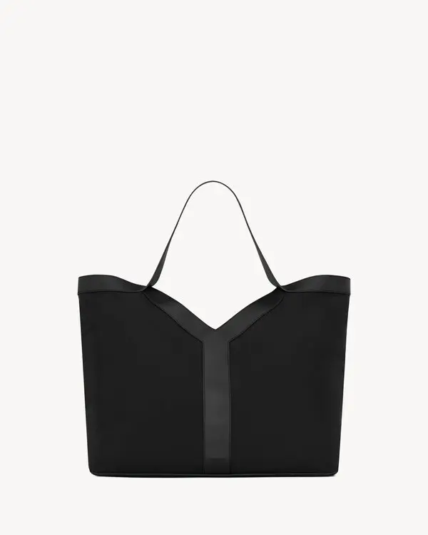 Saint Laurent Large Y Tote In Nylon - Black