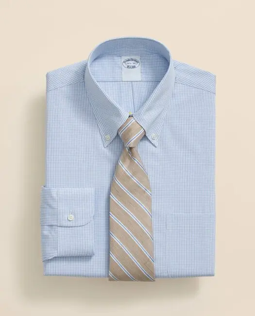 Brooks Brothers Pure Supima Cotton Button-down Collar Dress Shirt - Light Blue