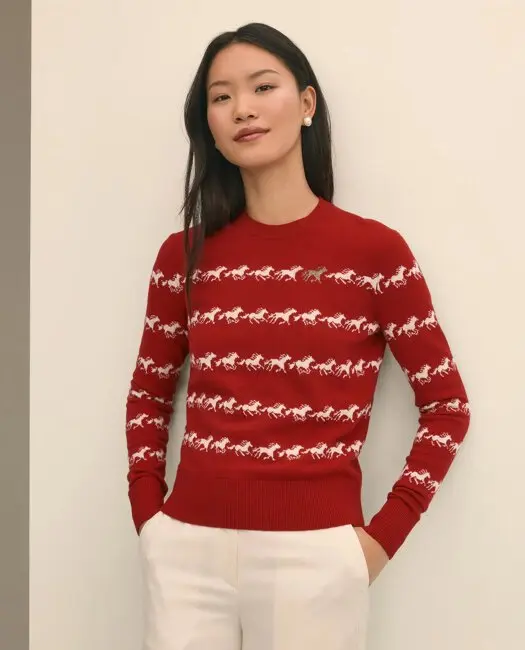 Brooks Brothers Lunar New Year Merino-wool-blend Crewneck Sweater - Red