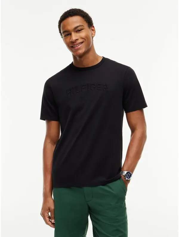 Tommy Hilfiger Embroidered Arch Logo T-shirt - Black