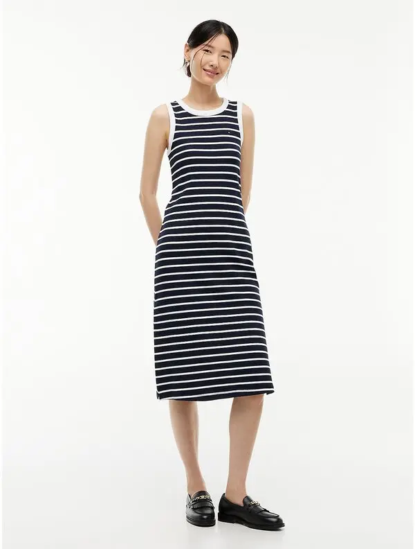 Tommy Hilfiger Striped Rib-knit Tank Dress