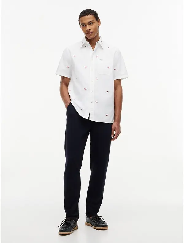 Tommy Hilfiger Classic Fit Allover Flag Oxford Shirt