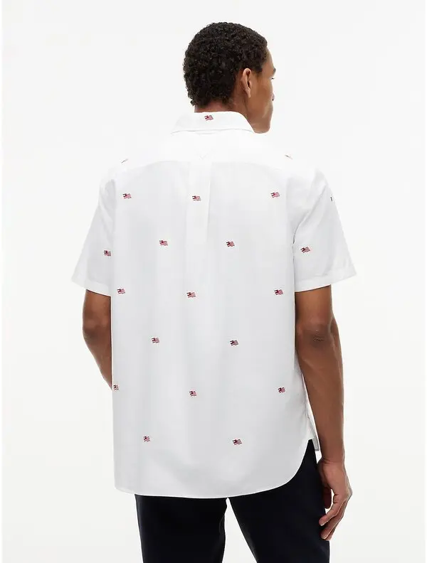 Tommy Hilfiger Classic Fit Allover Flag Oxford Shirt