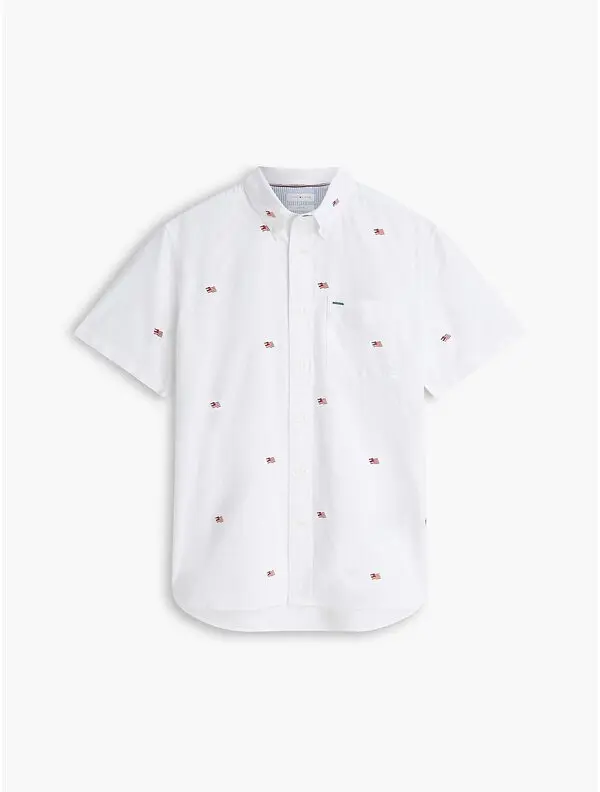 Tommy Hilfiger Classic Fit Allover Flag Oxford Shirt