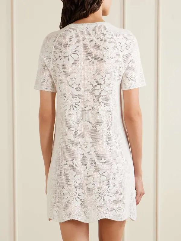 Chloé Crochet-knit Cotton Mini Dress