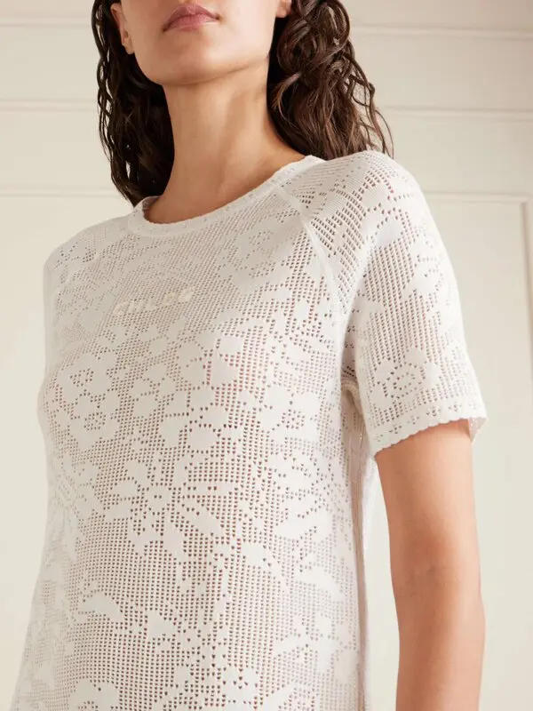 Chloé Crochet-knit Cotton Mini Dress