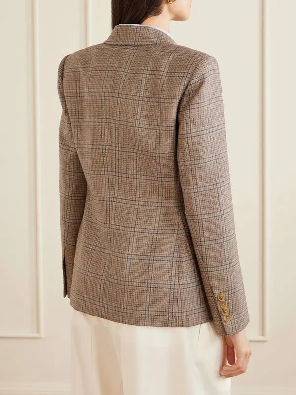 BLAZÉ MILANO Saona Charmer Double-breasted Checked Virgin Wool Blazer