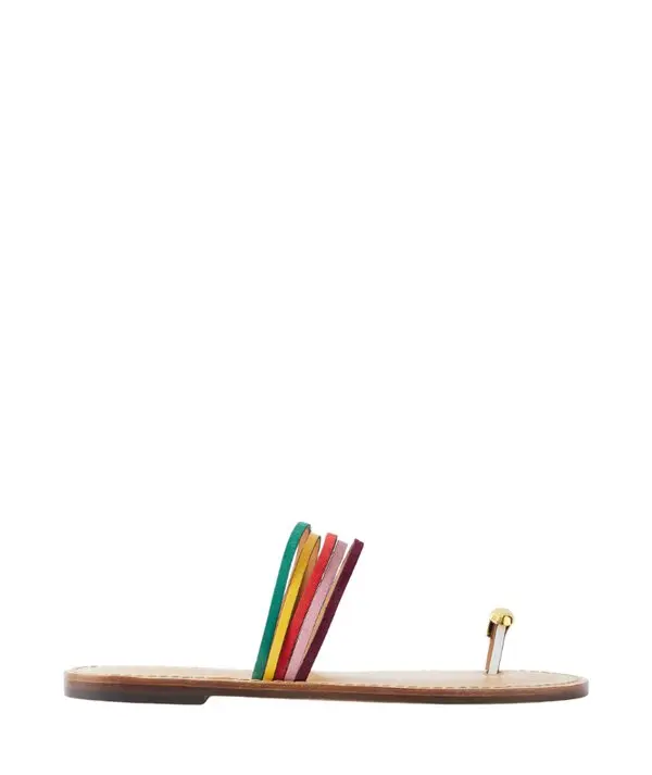 AMANU The Lusaka Embellished Suede Sandals - Multi