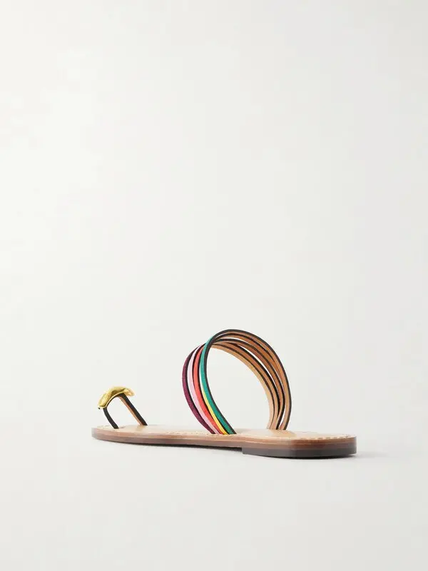 AMANU The Lusaka Embellished Suede Sandals
