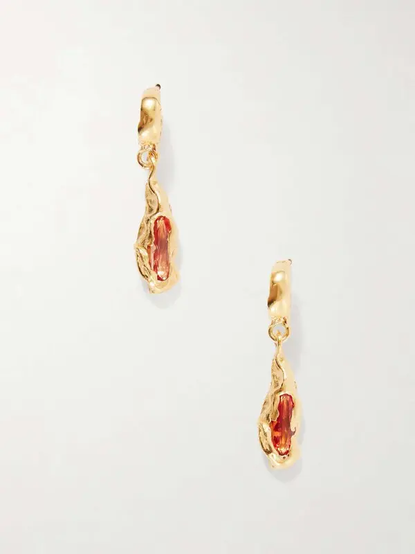 SIMUERO Naranja Gold Plated Citrine Drop Earrings