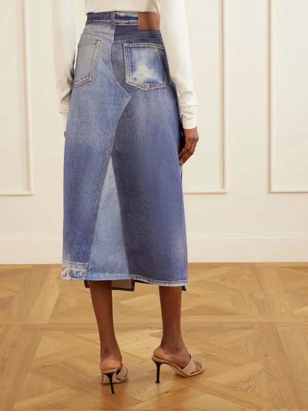 Our Legacy Craft Denim Midi Skirt - Mid Denim