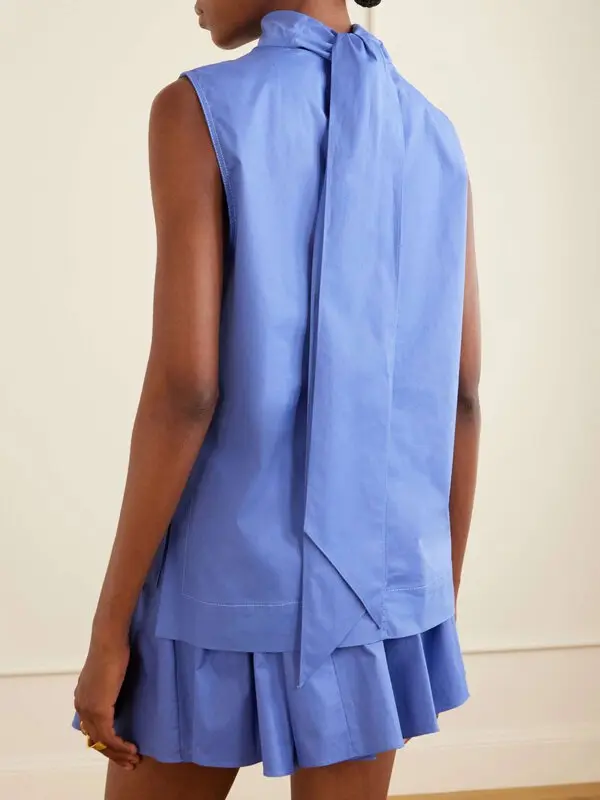 Brandon Maxwell The Finn Cotton-poplin Turtleneck Blouse
