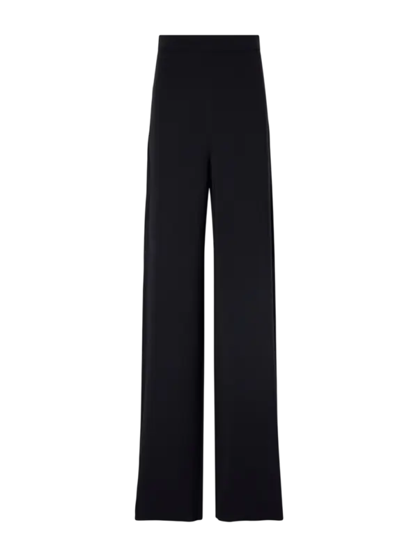Max Mara Crepe Wide-leg Tailored Trousers - Black