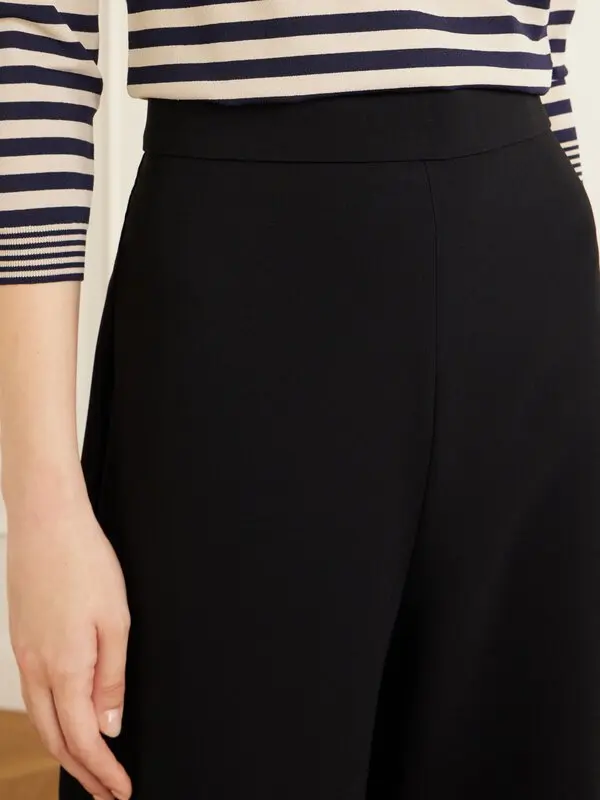 Max Mara Crepe Wide-leg Tailored Trousers - Black