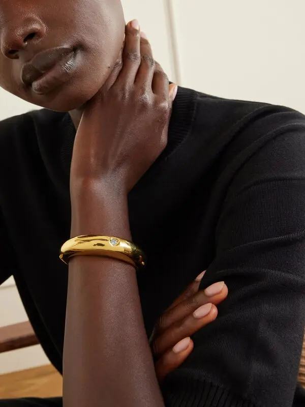 SIMUERO 18-karat -plated Cubic Zirconia Bangle