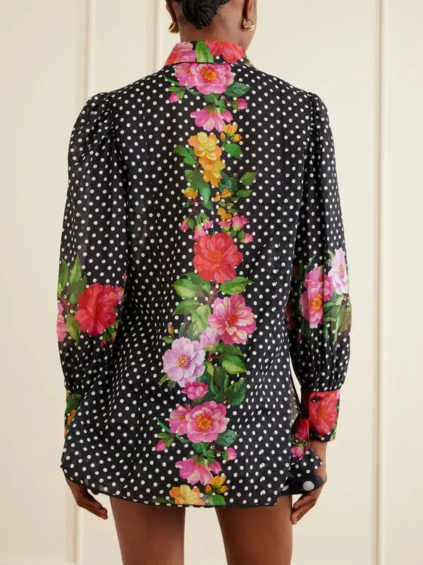 Charo Ruiz Ibiza Ronda" Printed Cotton-blend Voile Blouse