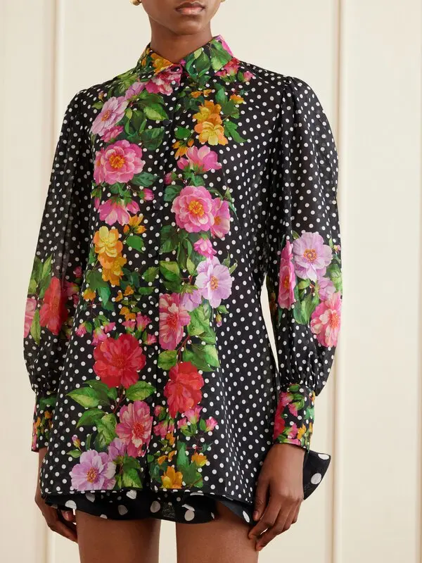 Charo Ruiz Ibiza Ronda" Printed Cotton-blend Voile Blouse
