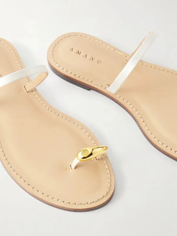 AMANU The Kibera Embellished Satin Sandals