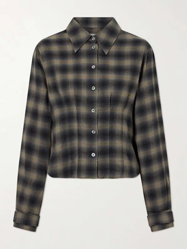 Our Legacy Envelop Checked Cotton And Wool-blend Shirt