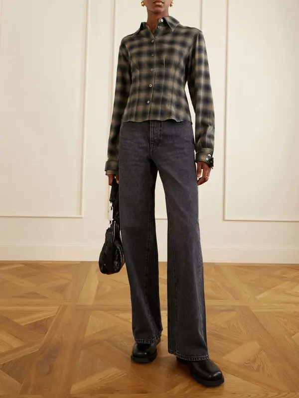 Our Legacy Envelop Checked Cotton And Wool-blend Shirt