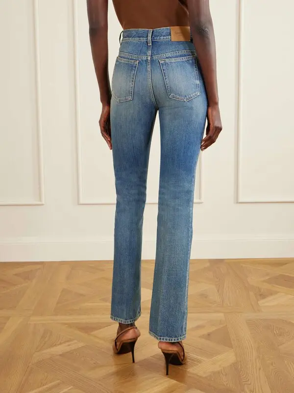 Saint Laurent New Clyde High-waisted Straight-leg Pants