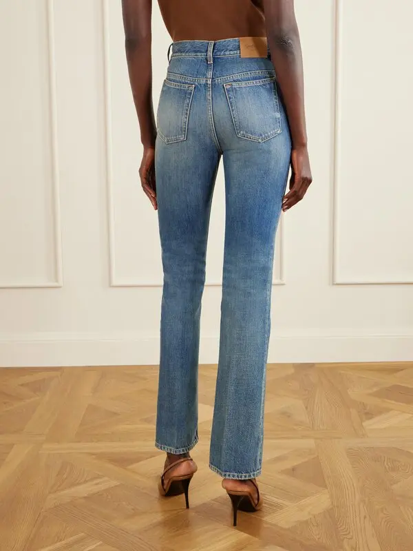 Saint Laurent High-waisted Straight-leg Pants - Blue