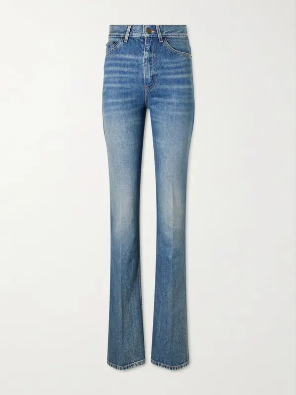 Saint Laurent High-waisted Straight-leg Jeans - Blue