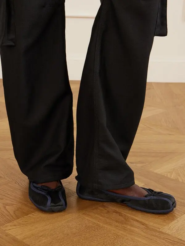 Balenciaga Bow-embellished Satin Ballet Flats