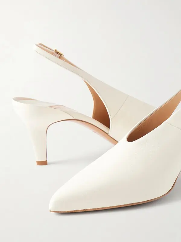 Chloé Suzie Leather Slingback Pumps - White