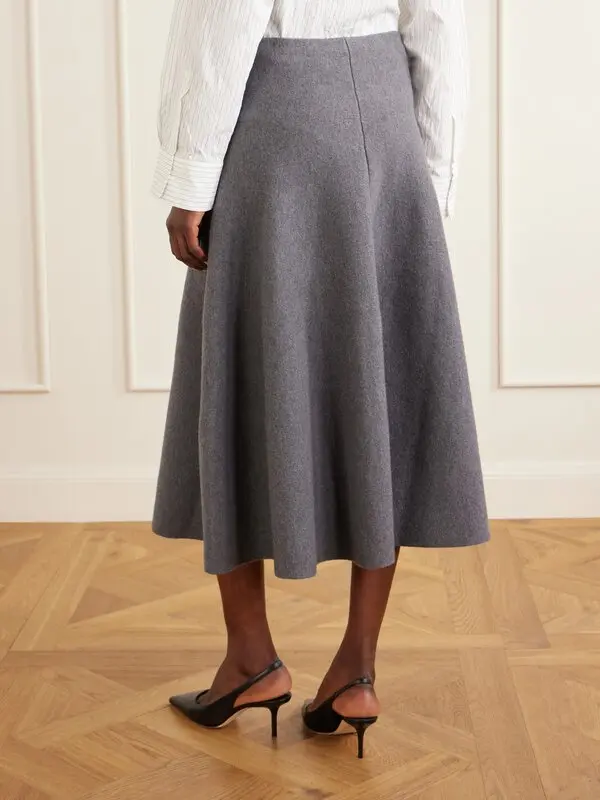 Brandon Maxwell Miller Wool Midi Skirt