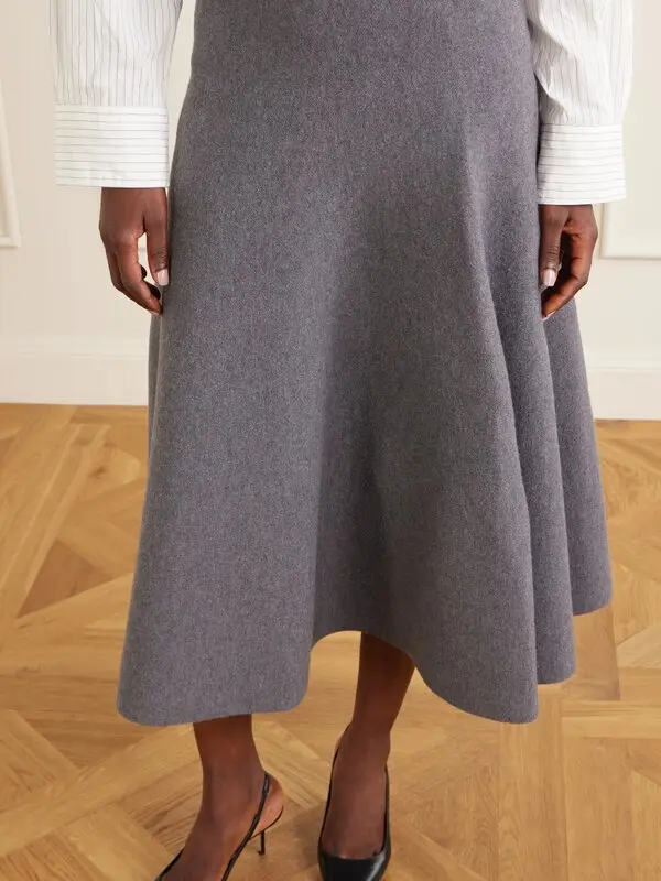 Brandon Maxwell Miller Wool Midi Skirt