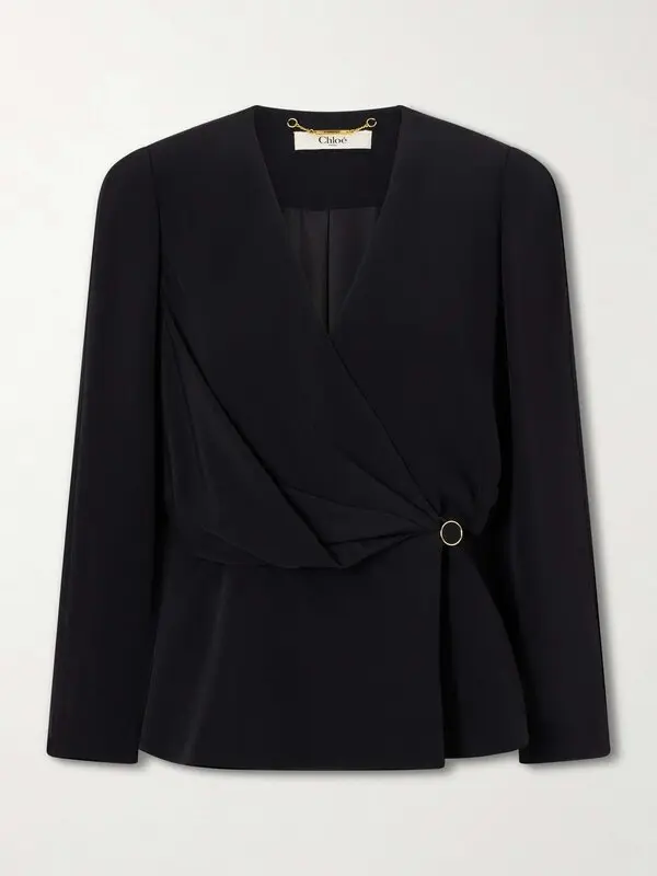 Chloé Gathered Faille Blouse - Black