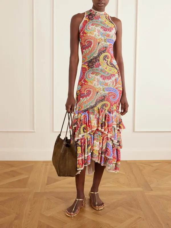 Etro Libra Suede Tote With Leather Trim